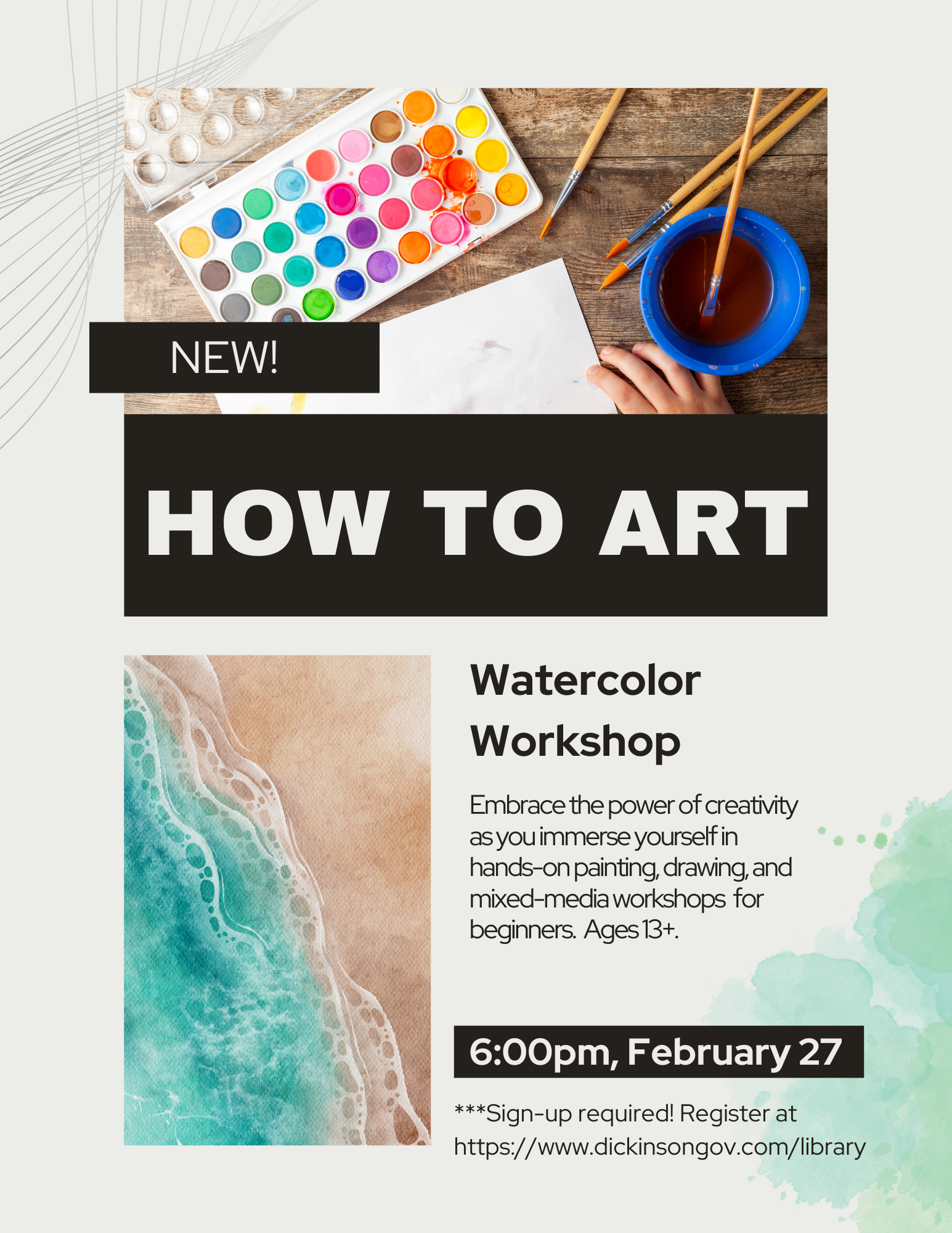 How to Art: Watercolor Workshop | Dickinson ND
