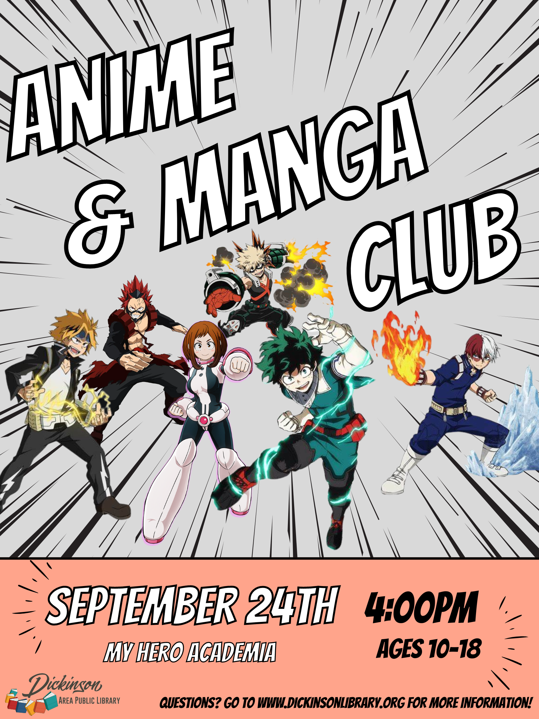 Anime & Manga Club: My Hero Academia | Dickinson ND